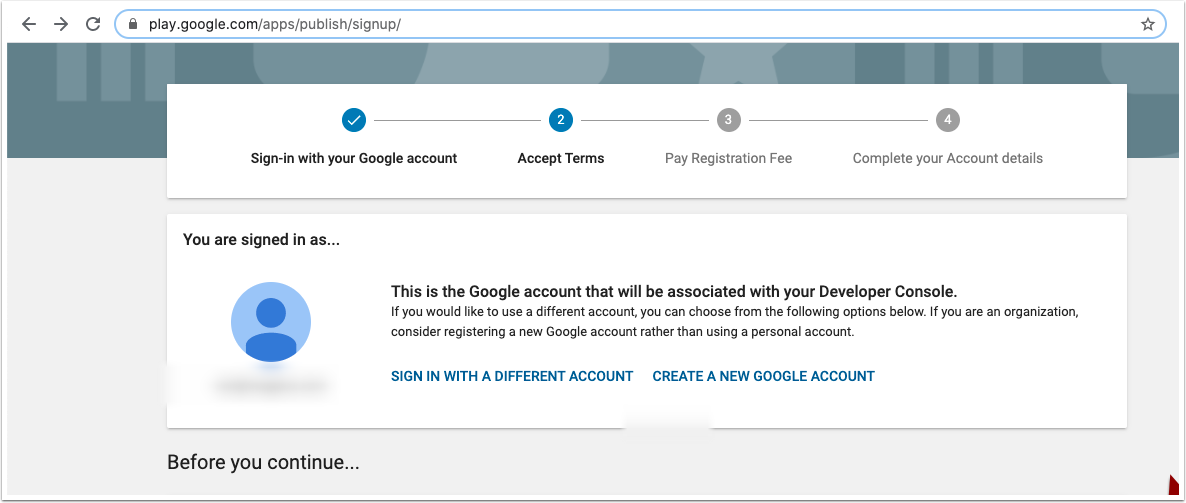 Google Play Developer Account